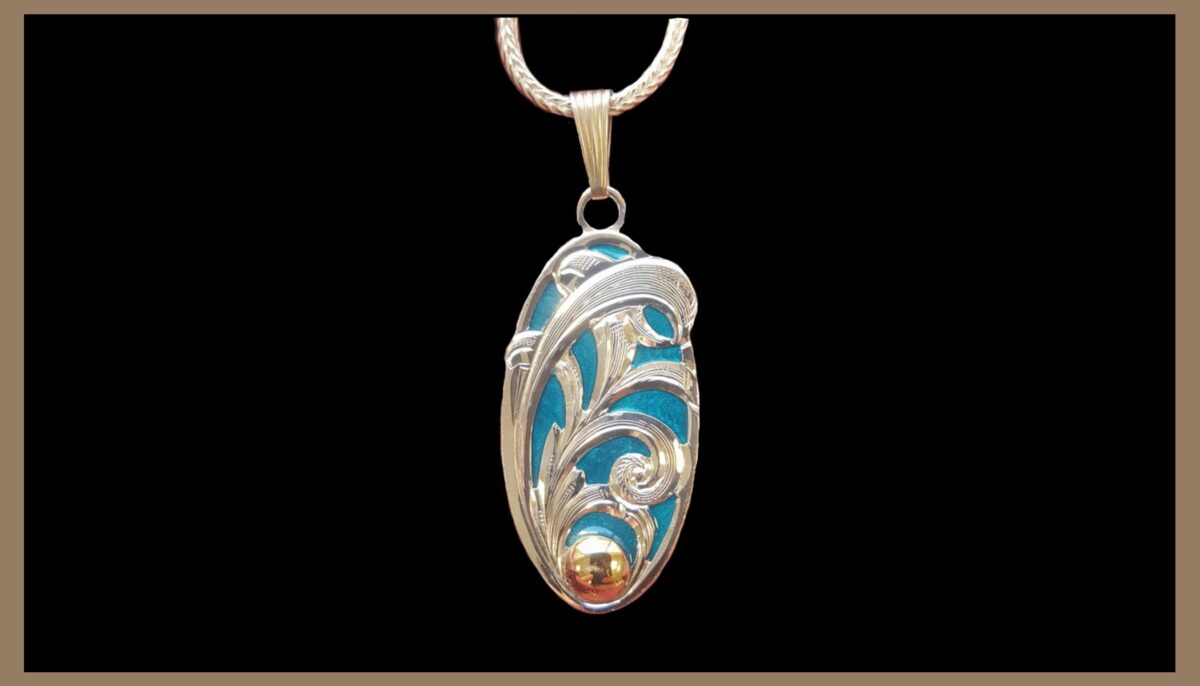 Scroll Pendant with color - Olson Silver Company